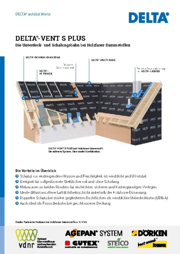 DELTA VENT S - air permeable and fully waterproof roofing underlay